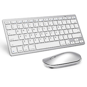 Wireless Keyboard and Mouse Combo for iPad, SPARIN Bluetooth Keyboard Mouse for iPad Pro M4 & iPad Air M2 2024 (13 inch &11 inch), iPad Air 5th 4th Gen, iPad 10th 9th 8th Gen, Silver White