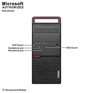 Lenovo ThinkCentre M900 Tower Desktop PC, Intel Quad Core i5-6500 up to 3.6GHz, 16G DDR4, 512G SSD, DVD, WiFi, BT 4.0, Windows 10 64 Bit-Multi-Language Supports English/Spanish/French(Renewed)