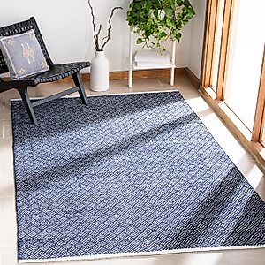 SAFAVIEH Boston Collection 8' x 10' Navy BOS680D Handmade Flatweave Cotton Area Rug