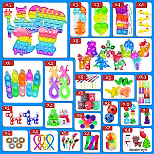 200 pcs Party Favors for Kids, Fidget Toys Pack, Stocking Stuffers, Easter Basket Stuffers, Birthday Gift Toys, Prize Box Toys, Treasure Box Birthday Party, Goodie Bag Stuffers, Carnival Prizes, Pinata Filler Stuffers Toys for Classroom, Assortment Party