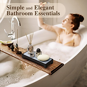 Sink Caddy, EnjoyNest Instant Dry Sink Organizer Sponge Soap Holder for Kitchen Sink Bathroom Countertop Fast Drying Rack Counter Tray Water Absorbing Stone Pedestal Stand Riser for Bottle Brush-Black