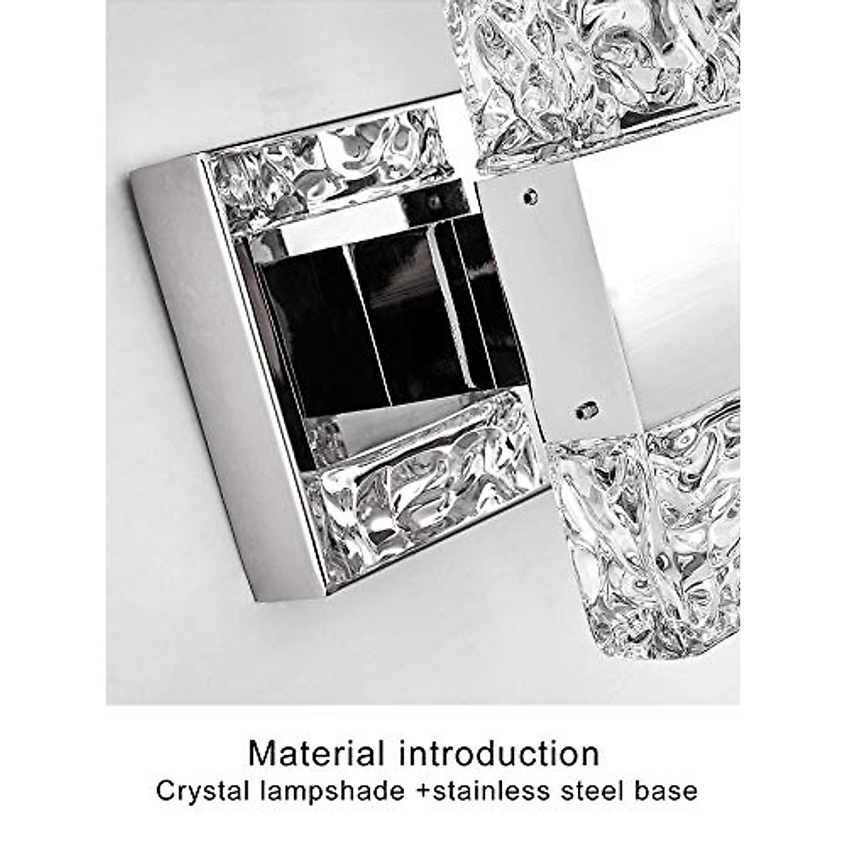 OYLYW Modern LED Bathroom Vanity Light Fixtures Chrome Stainless Steel 4 Light Wall Sconces for Bathroom Lighting Fuxture Over Mirror 28 Inch 40w LED Crystal Wall Light Cool White 5800K