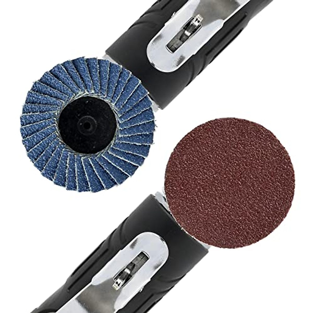 1/4 Inch Angle Air Die Grinder, Mini Angle Air Grinder With 9 Pcs 2 Inch Roll Lock Polishing and Sanding Discs For Air Die Grinder Kit Pneumatic Tools By BOWD