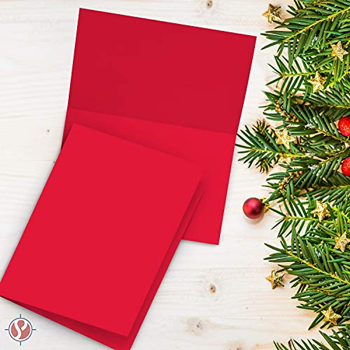 A7 Red Blank Greeting Cards with Envelopes – Great for Holiday, Christmas and New Year Cards | 5” x 7” (Folded) | 25 per Pack