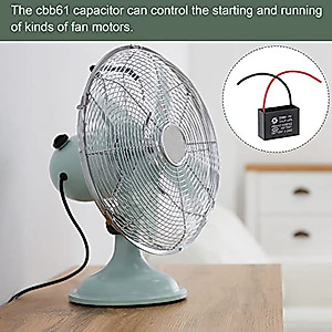 YOKIVE 2Pcs Ceiling Fan Capacitor CBB61, Metallized Polypropylene Film Capacitor Great for Fans Pumps Motors Running (3.5uF 450V AC 2 Wires 50/60Hz)