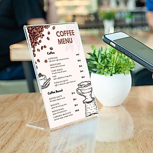 EOOUT Acrylic Sign Holder 4x6 Inches, 16 Pack Plastic Flyer Display Holder, Slant Back Clear Paper, Document Menu Table Transparent Stand for Office, Store, Restaurant