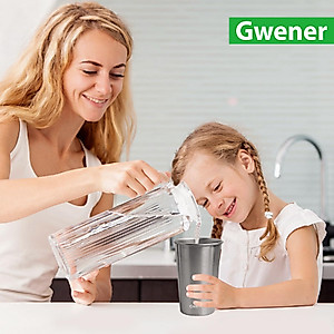 Gwener Stainless Steel Cups, Premium Metal 16 oz Pint Tumbler Stackable Metal Drinking Glasses for Adults or Kids Travel Outdoor Camping(16 oz/ 473 ml)