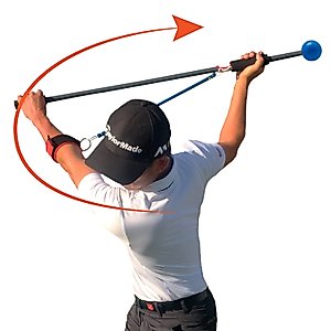 The Most Important Stretch in Golf - A Device, Golf Stretch, Golf Exercise, Golf Swing Train in One Motion. Perfect Practice Warm-Up. Shaft for Strength, Rhythm, Golf Stretching Device. Indoor/Outdoor