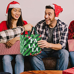 DULEFUN 20pcs Christmas Gift Bags, Reusable Christmas Tote Bags Treat Non-Woven Bags Large Medium Small Xmas Shopping Wrapping Bags for Christmas Holiday Party Favors Supplies