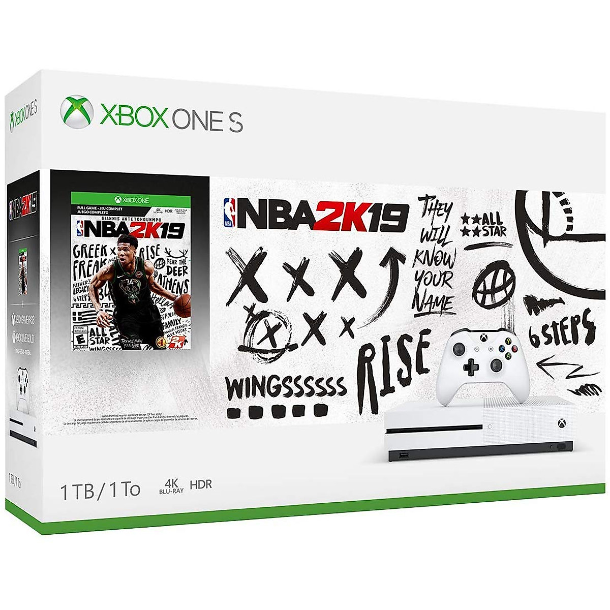 Xbox One S 1TB NBA 2K19 Red Dead Bonus Bundle: Red Dead Redemption 2, NBA 2K19 Game, Xbox One S 1TB Console, Xbox Wireless Controller, Choose Your Favorite Game