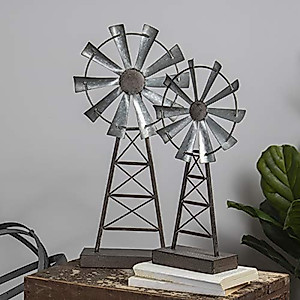 Foreside Home & Garden Large Metal Distressed Windmill Table Decor