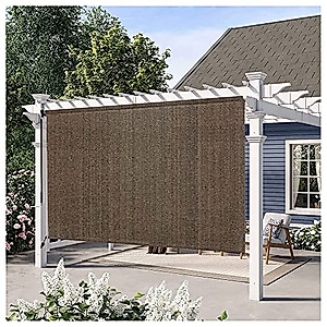 exproyzk Exterior Roller Shade - Outdoor Roll up Shade Cloth Patio Blinds - Light Filtering - Waterproof - for Porch, Gazebo, Pergolas (Color : Mocha, Size : 60" Wx60 L)