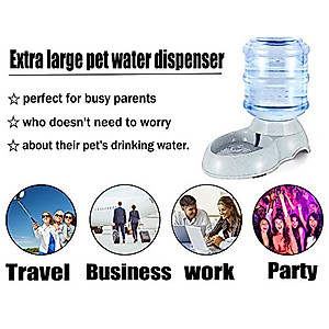 Blessed family Pet Gravity Water Dispenser Large 3 Gallon 11 Liters-Thickened Durable, Dog Cat Water Bowl Dispenser Large, Automatic Replenish Pet Waterer Dispenser Station