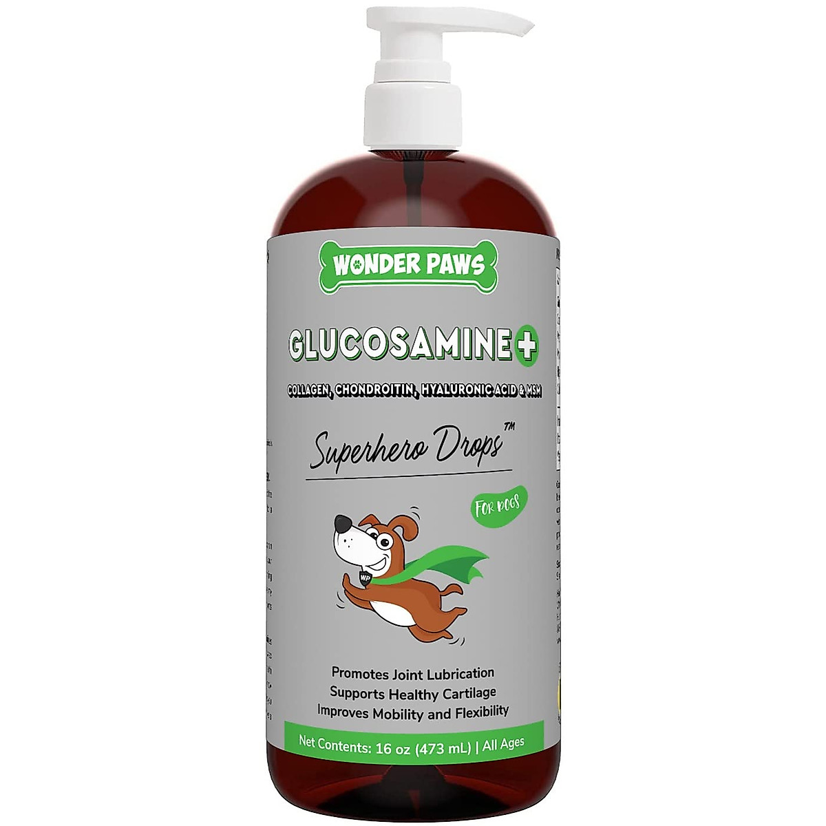 WONDER PAWS Liquid Glucosamine Drops Plus Milk Thistle Drops - for Dog Joint Health, Mobility Support, Liver, Detox & Overall Wellness – Liquid Glucosamine 16 Ounces - Milk Thistle 2 Ounces