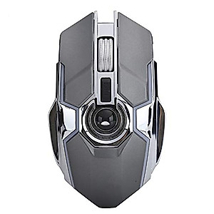 Rechargeable Gaming Mouse, 2.4gHz Wireless Mouse Streamer Gaming Mouse for Computer Laptop, With RGB Colorful Streamer Atmosphere(gray)