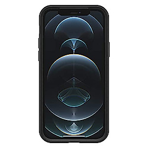 OtterBox iPhone 12 & iPhone 12 Pro Symmetry Series Case - BLACK, ultra-sleek, wireless charging compatible, raised edges protect camera & screen