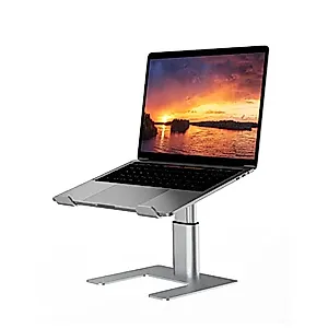 Ergopollo Laptop Stand for Desk, Computer Stand Adjustable Height, Ergonomic Notebook Laptop Riser, Aluminum Metal Holder Compatible with 10 to 15.6 Inches Notebook PC Computer, Silver