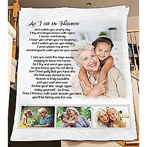 Personalized Memorial Blanket A Letter from Heaven Remembrance Throw, Memorial Gift for Loss of A Loved One in Heaven Sympathy Gift, Father, Mother Loss Bereave