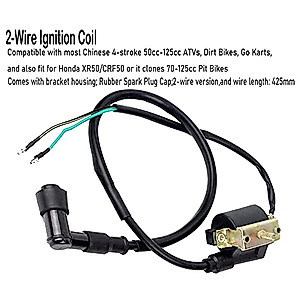 Complete Wiring Harness Kit ATV Wire Harness for Taotao Chinese 4 Wheeler 50cc 70cc 110cc 125cc Pit Quad Dirt Bike Parts with Electrics Stator Coil CDI Solenoid Relay by BOOTOP PIN