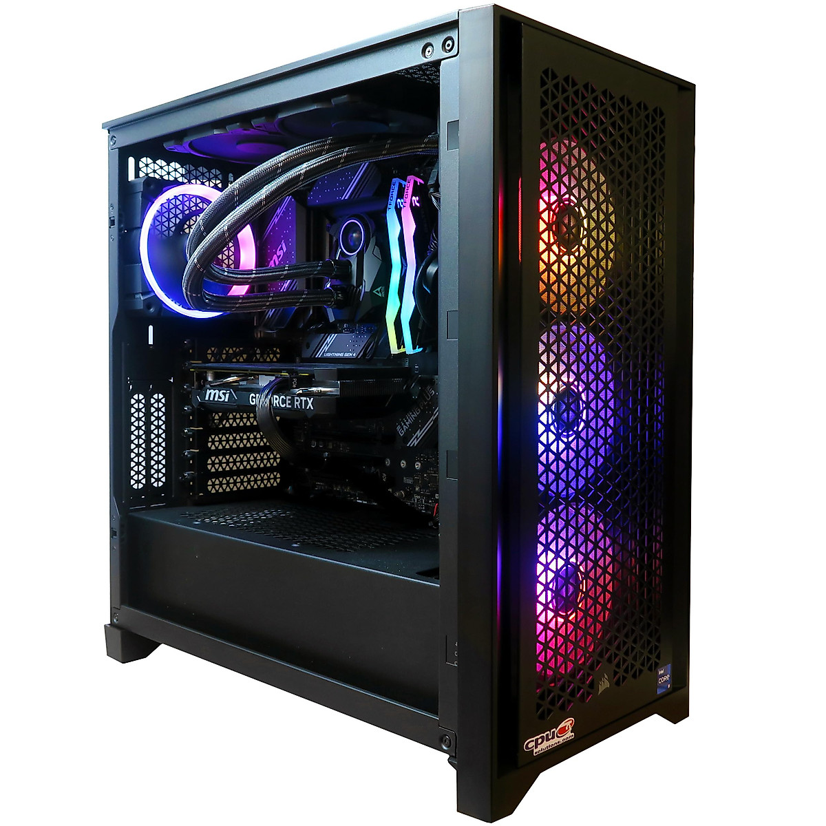 CPU Solutions GamerCore Gaming PC RTX 4060 Core i7 13700KF- 32GB DDR5 RAM, 1000GB SSD, Windows 11, RGB Tower (13700KF)