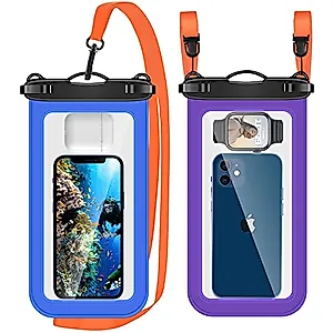 v-Golvin Universal Waterproof Phone Pouch IPX8 Underwater Case Cell Phone Dry Bag for iPhone 14 13 12 11 Pro Max SE 2020 XS Max XR 8 7 6s Plus S22 S21 Note 20 Ultra & Phones Up to 8"