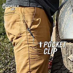 Gerber Gear Zilch Folding Pocket Knife, 3.1 Inch Plain Edge Blade, Drab Red