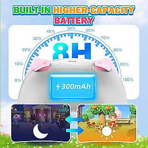 IINE Cute Switch Controller, Bluetooth Cartoon Kitten Switch Controllers Wireless, Kawaii Light Switch Gaming PC Controller with TURBO/Double Vibration Function, White