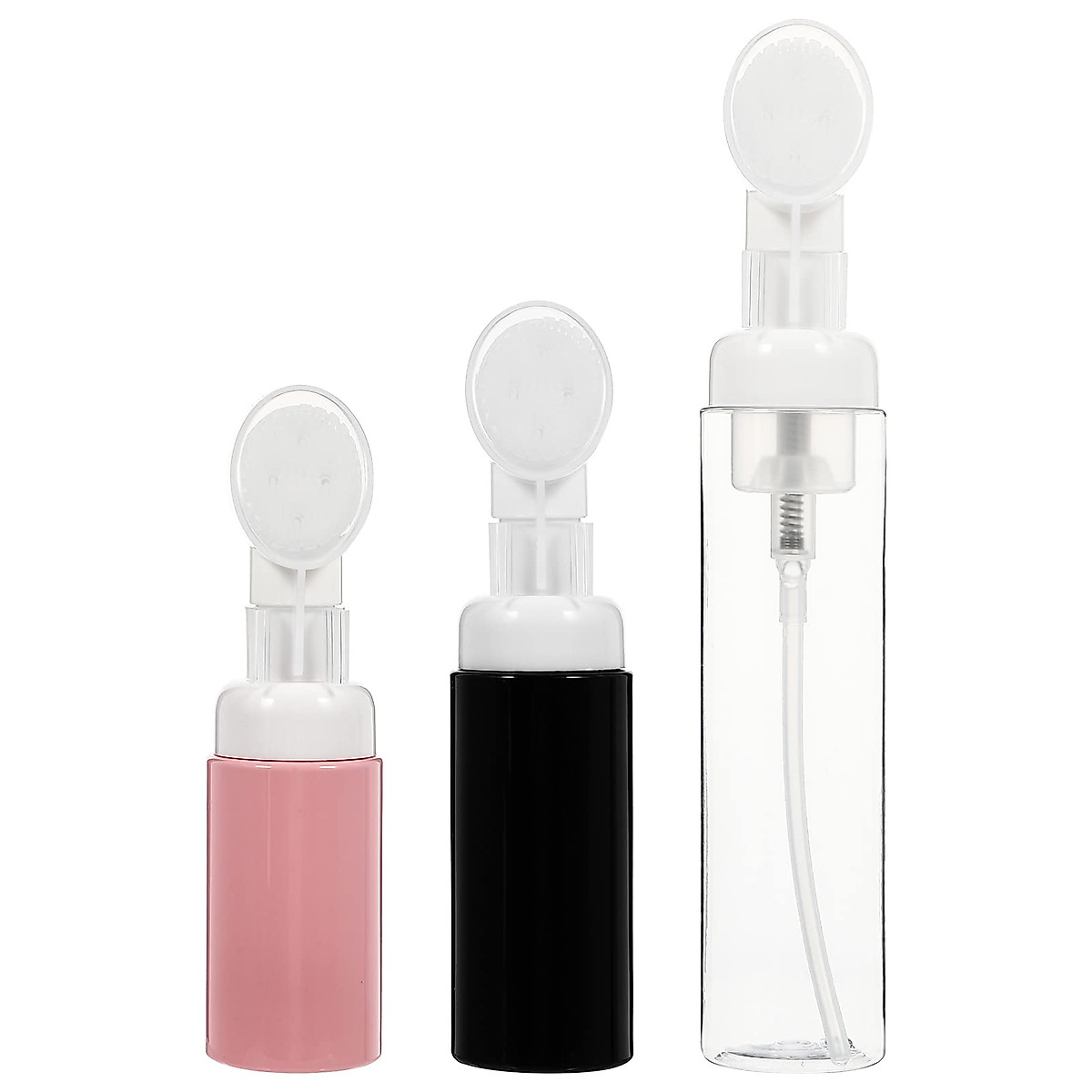 Foaming Dispenser 3Pcs Foaming Soap Dispenser Empty Facial Foam Bottle Hand Soap Containers with Foam Massage Clean Brush Head for Home Bathroom 100ml 30ml