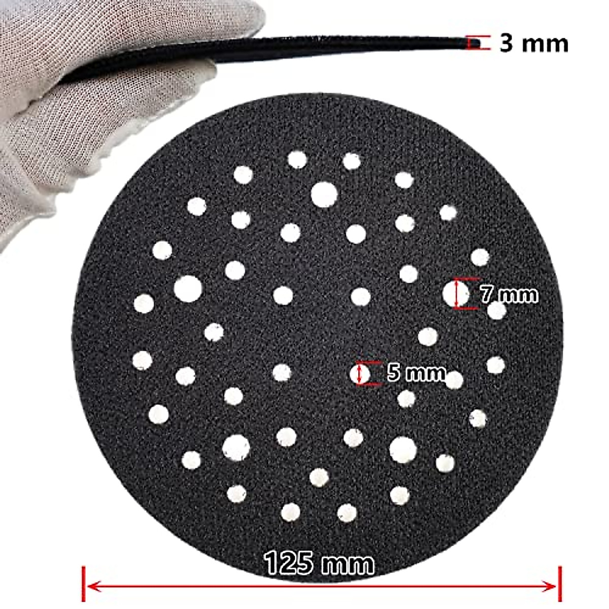 5 inch 44 Holes Premium Hook and Loop Pad Saver for Random Orbital Sanders Pads notably extends The Backing pad´s Lifetime,Multi Hole Pad Protector-20444,20353,20290
