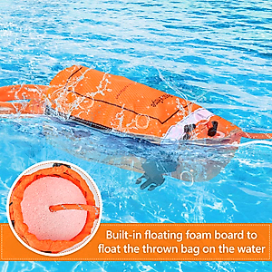 AnKun Water Rescue Throw Bag with 70FT Length of Rope in 3/10In Tensile Strength Rated to 1844lbs, Emergency Rescue Rope for Kayaking, Boating, Fishing, Rafting, High Visibility Safety Equipment
