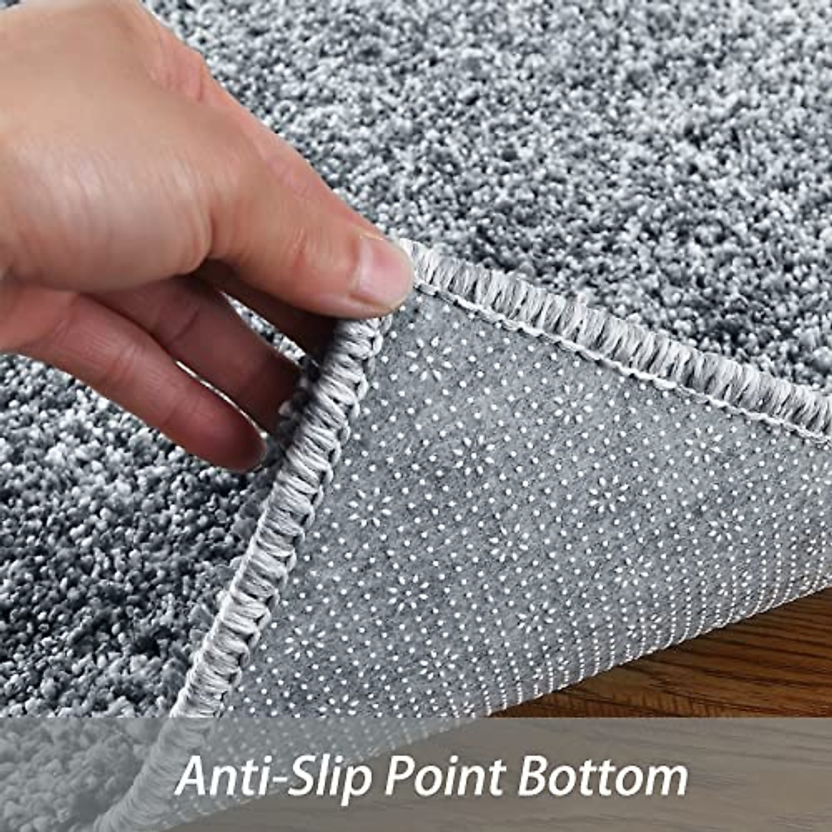 WESTLOOM Shag Collection 8' x 10' Indoor Modern Plush Area Rug Non-Shedding Non-Slip Large Area Rug Living Room Bedroom Thick Area Rug, Grey