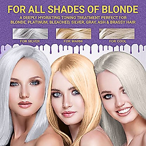 Natural Riches Purple Hair Mask and Blonde Toner for Bleached, Brassy, Platinum, Silver, Gray, or Ash Hair - Removes Yellow Tones - 16 Oz