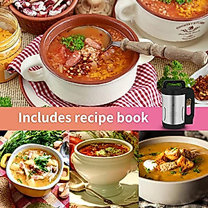 Potlimepan Soup Maker Machine 2 L, 8 in 1 Multi-Funcation Soup and Smoothie Maker with Led Control Panel, Stainless Steel Hot Soup Maker Electric, Makes 3-6 Servings Smart Living for Home Commercial Use Black