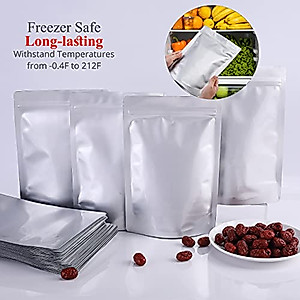 Zylooh Mylar Bags 50 Pcs – 1 Quart, 7.4 Mil, 7 x 10 Inches – Odour Free, Heat Resistant, Moisture Proof, Airtight Vacuum Seal Bag for Food Storage & More