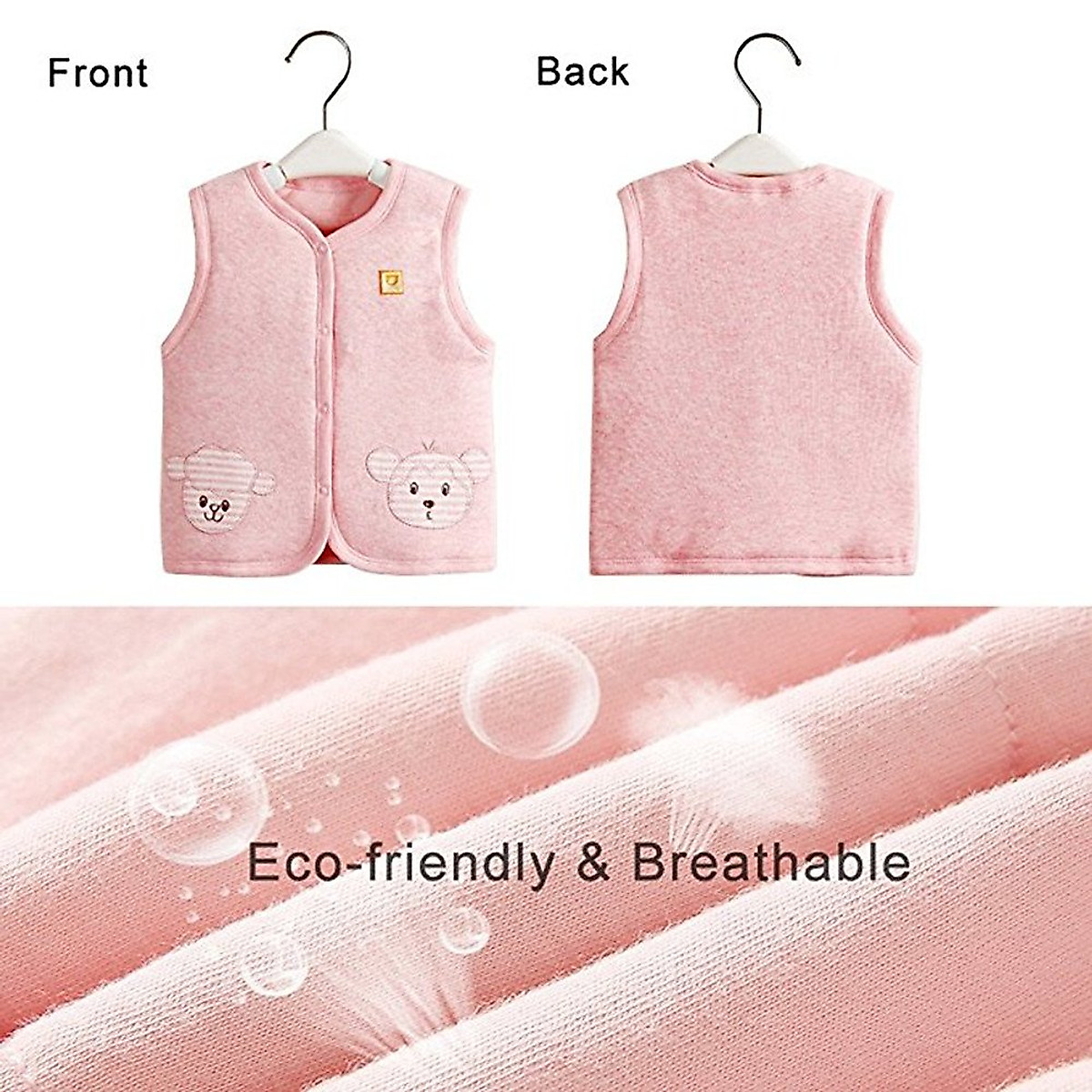Monvecle Baby Warm Vests Unisex Infant to Toddler Padded Waistcoat (2T-3T, Pink)