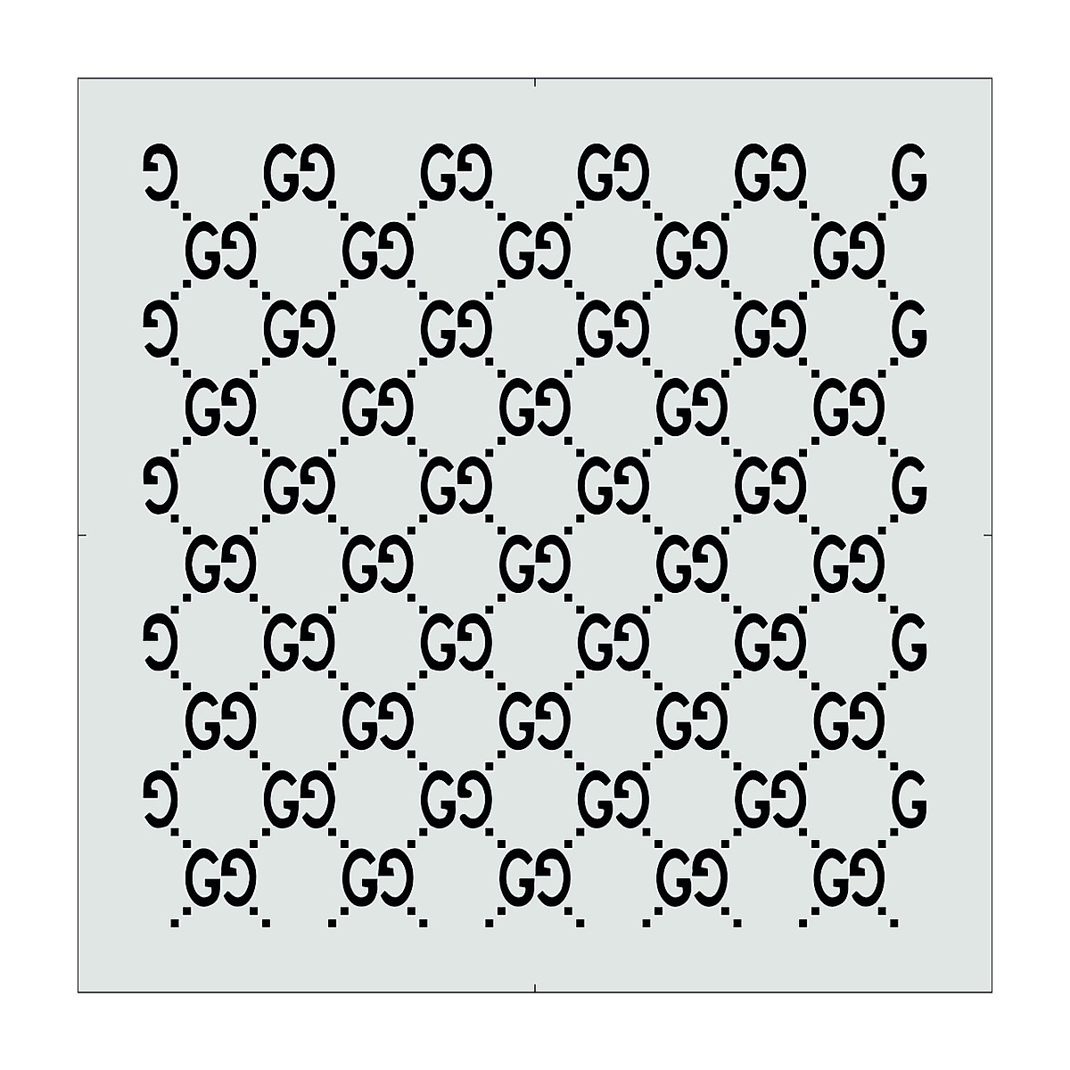 GG Pattern Stencil - Seamless Repeating Design for DIY, Walls, Decor - Durable 14 Mil Mylar Plastic (12 x 12 inches)
