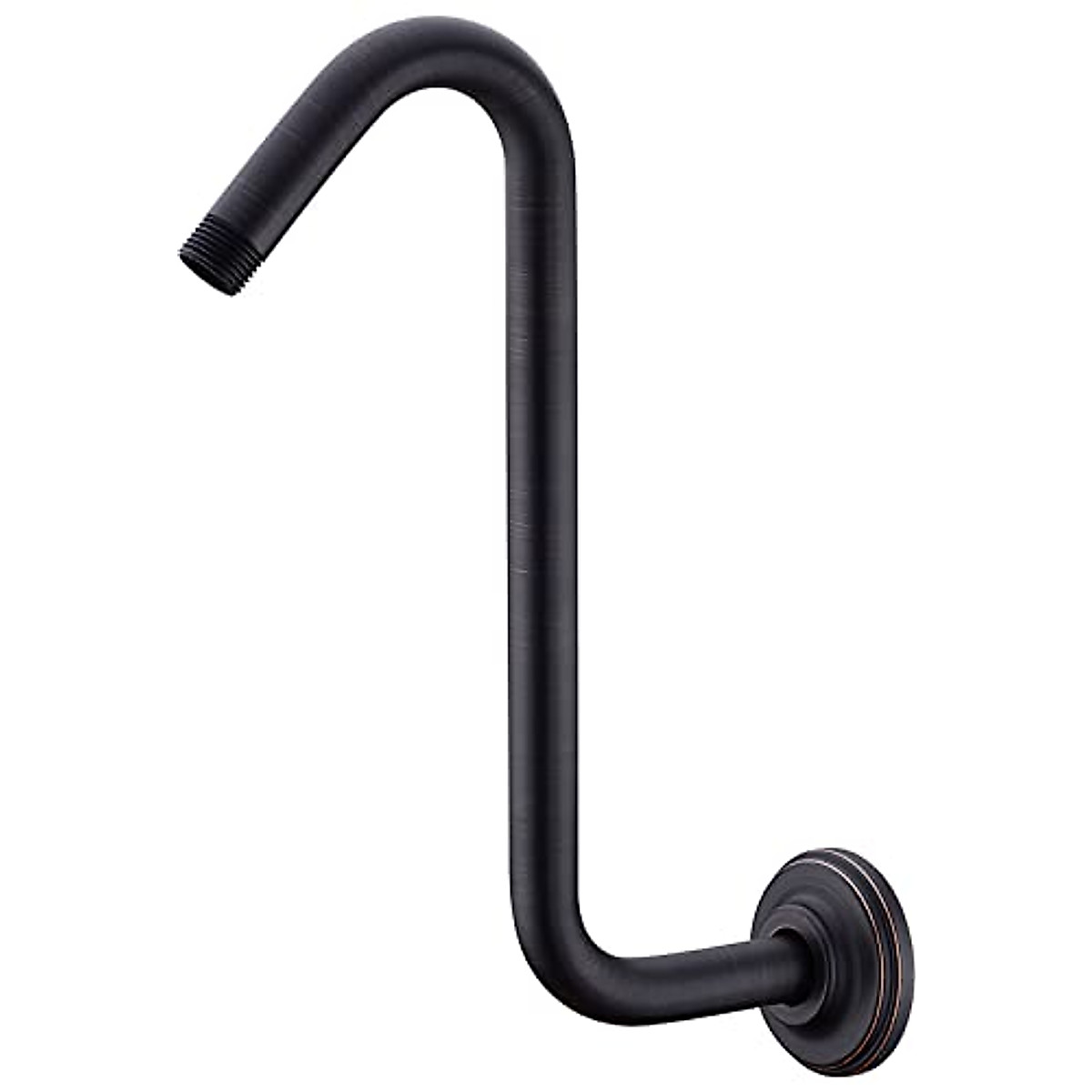 TRUSTMI Bronze Shower Arm with Flange 12 Inch S-Shaped Overhead Shower Head Extension Neck with 9 Inch High Rise Offset, Oil Rubbed Bronze
