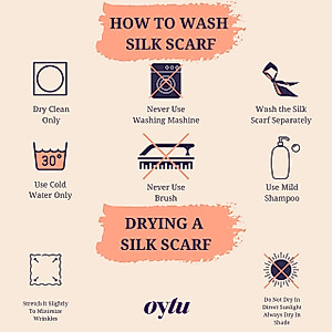 OYTU Silk Scarf for Women0, Mulberry Silk Scarf, Pure Long Cat Printed Silk Scarf, Head Scarf, Headbands, Scarves Art Print