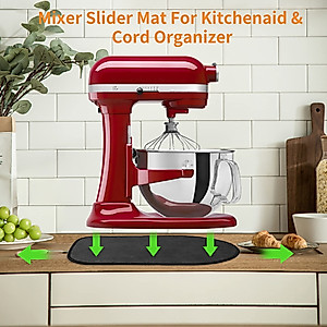 Sliding Mat for Kitchenaid Mixer, Mover Mat Pad for 5-8Qt Bowl Lift Stand Mixer, Kitchen Appliance Slider Compatible for Pro 600 Stand Mixer with Grey Kitchen Accessory, Kitchen Aid Mixer Accessories