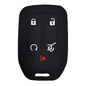 2 Pcs Smart Key Fob Cover Case Protector Fit for GMC Acadia Terrain Yukon Chevrolet Suburban Tahoe Keyless Entry Remote Fob Skin Jacket Holder Key Protection Case (Black 2 Pack)