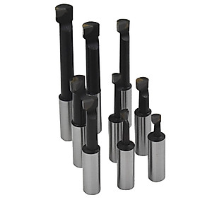 raseparter 1/2 Inch Boring Bar Set 9-Pack C-6 Carbide Tipped Bars for 1/2 Inch Shank Lathe Tool