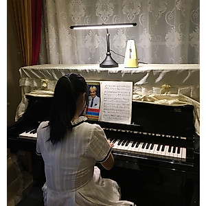 HomeFocus - LED Piano Desk Lamp with Touch Dimmer,Piano Lamp,Desk Lamp,Reading Lamp for Home Office,Adjustable Height,Multi-Functional,LED 5W,3000K,Metal,Black+Bronze,