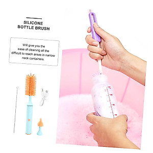 Toyvian 1 Set Electric Bottle Brush Milk Bottle Cleaning Brush Flexible Cleaning Brush Silicone Brush Bottle Cleaner Cleaning Lip Gloss Kit Sponge Baby Makeup
