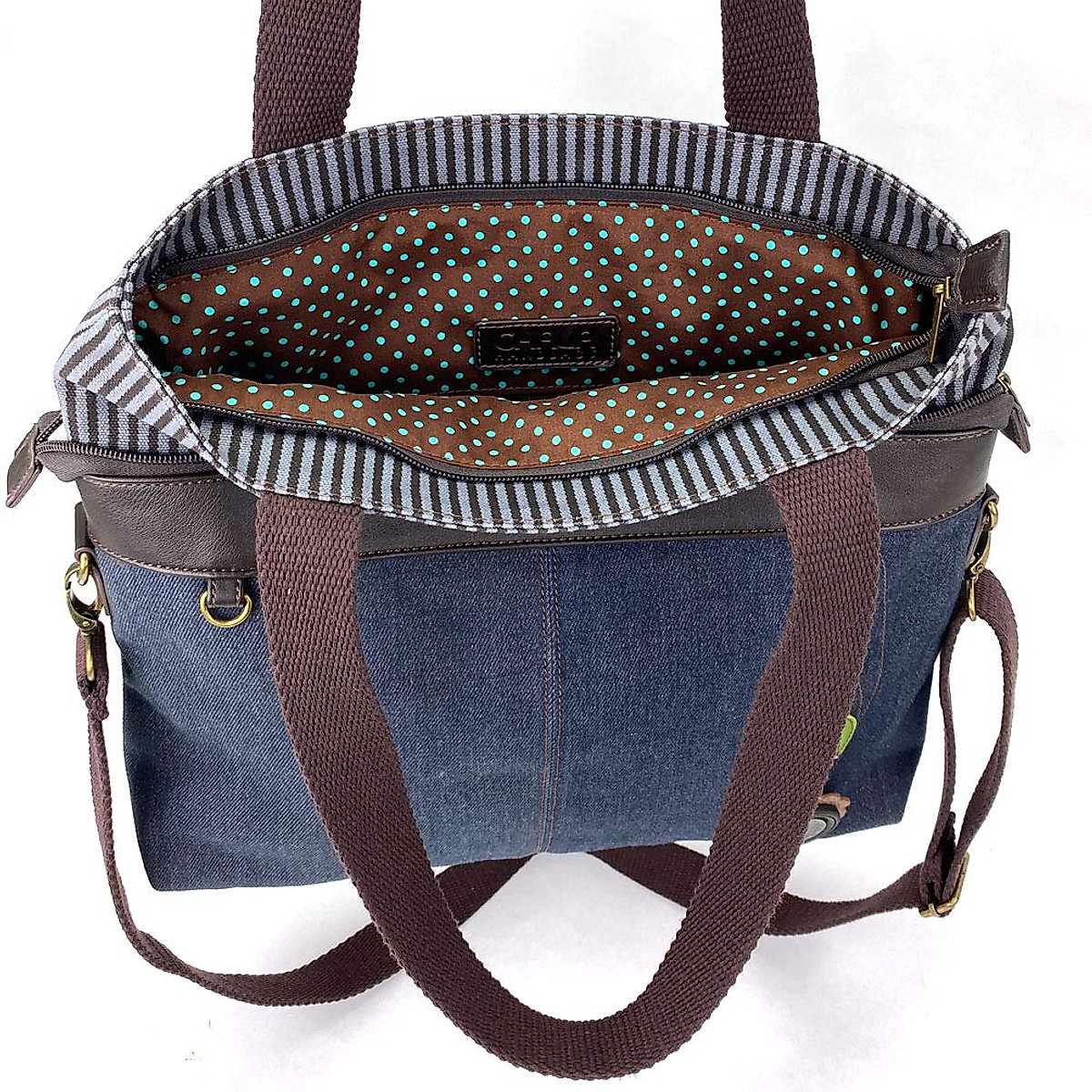 Chala Patch Cross-Body Canvas Messenger Bag- Owl-II (Mauve Red)