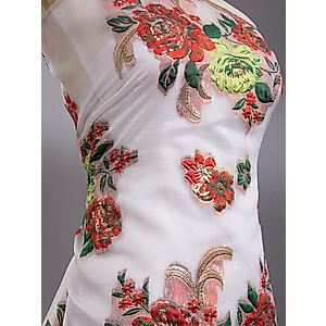 KAJURUI African Lace Fabric 9 Yards, French Gold Stamping Floral Embroidery Lace Fabric for Daily/Party/Wedding Sewing