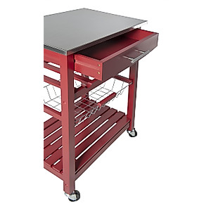 Linon Home Décor Kitchen Cart Red