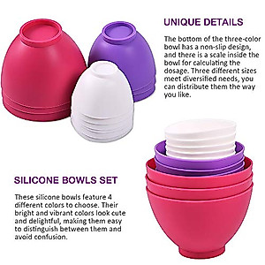 Goalfly 12 Pcs Silicone Mixing Bowls Set, Size 0.14, 0.27, 0.49 QT, Flexible Silicone Bowls for Kitchen, Non Stick Silicone Bowls for Melting Chocolate, Icing, Cooking, Prepping Food