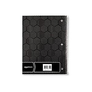 Amazon Basics College Ruled Wirebound Spiral Notebook, 70 Sheet - 5-Pack, Assorted Sunburst Pattern Colors
