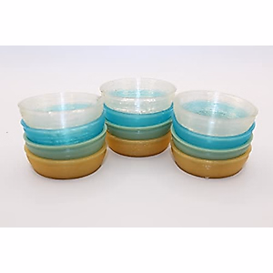 Stroodies 0.5oz Crested Gecko Bowls | Multi-Color |12-pack | (Multiple Colors (Aqua, Champagne, Clear, & Jadeite)