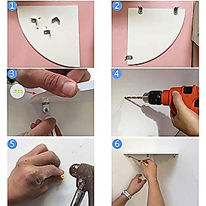 PIBM Stylish Simplicity Shelf Wall Mounted Floating Rack Shelves Storage Bedroom 3 Pieces Set,Radius 22Cm / 25Cm / 28Cm,2 Types Avaliable,White, 1# , Radius 28cm